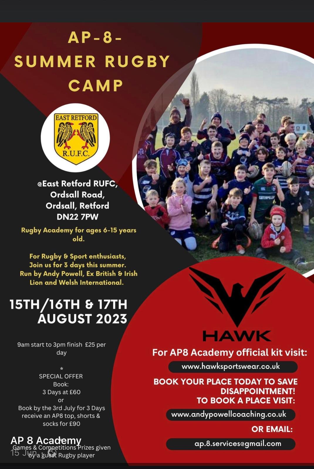 East Retford Summer Rugby Camp - NLDRFU - Nottinghamshire, Lincolnshire ...